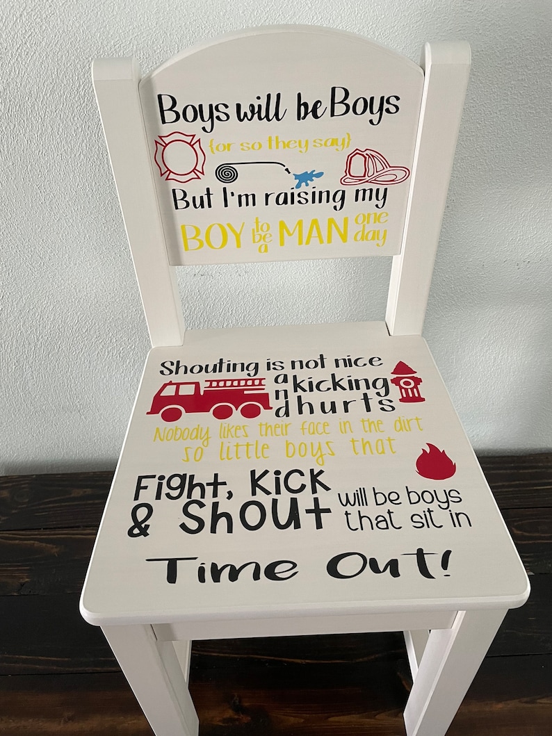 Boys Timeout Chair, Fireman Time Out Seat, Baby Shower Gift for Boys ...