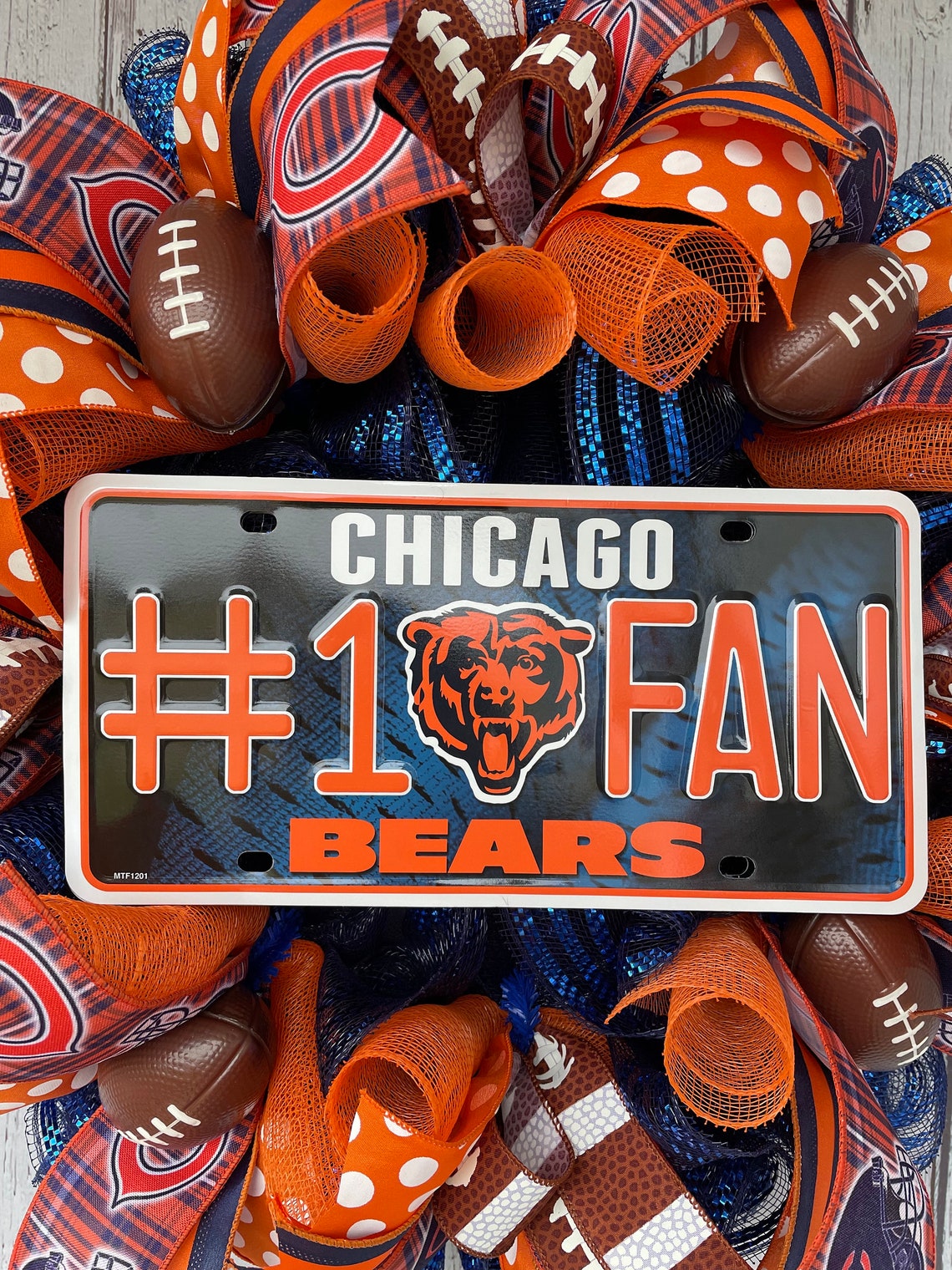 Chicago Bears Wreath, Chicago Bears, NFL Wreath, Deco Mesh Wreath ...