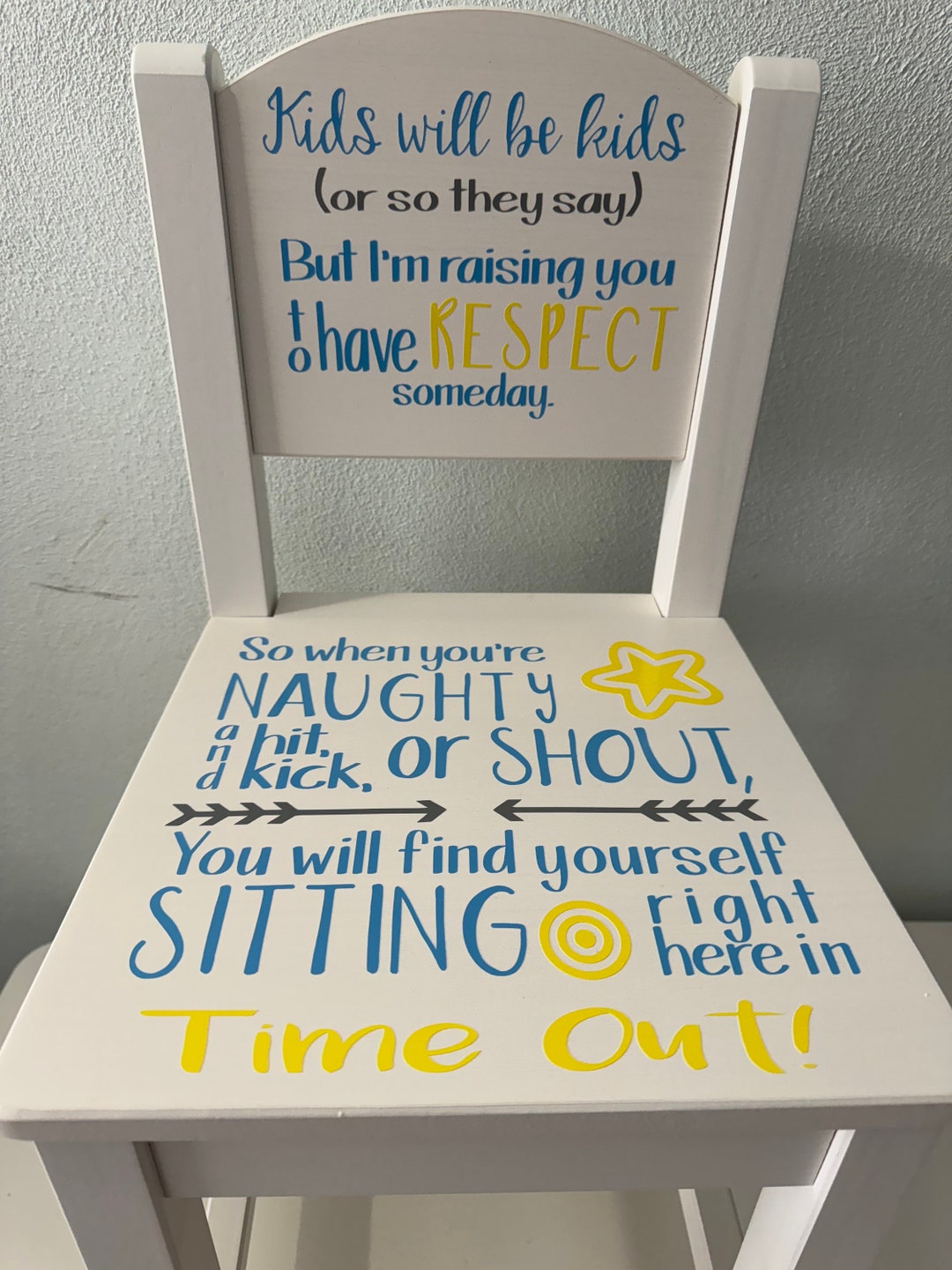 Boy Timeout Chair, Girls Time Out Seat, Kids Time Out Chair, Time Out ...