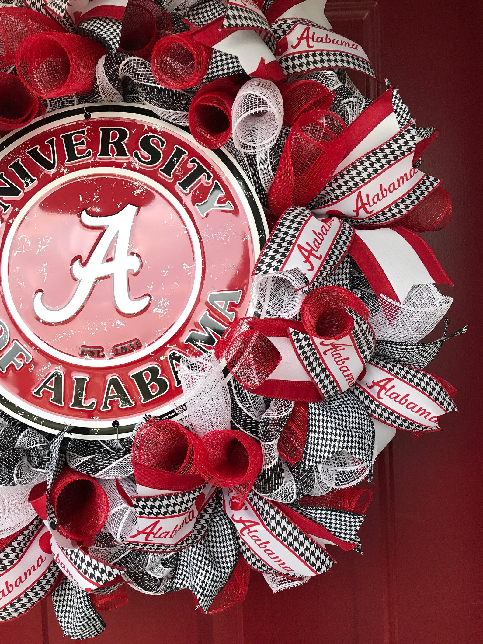 Alabama Wreath University of Alabama Wreath Crimson Tide | Etsy