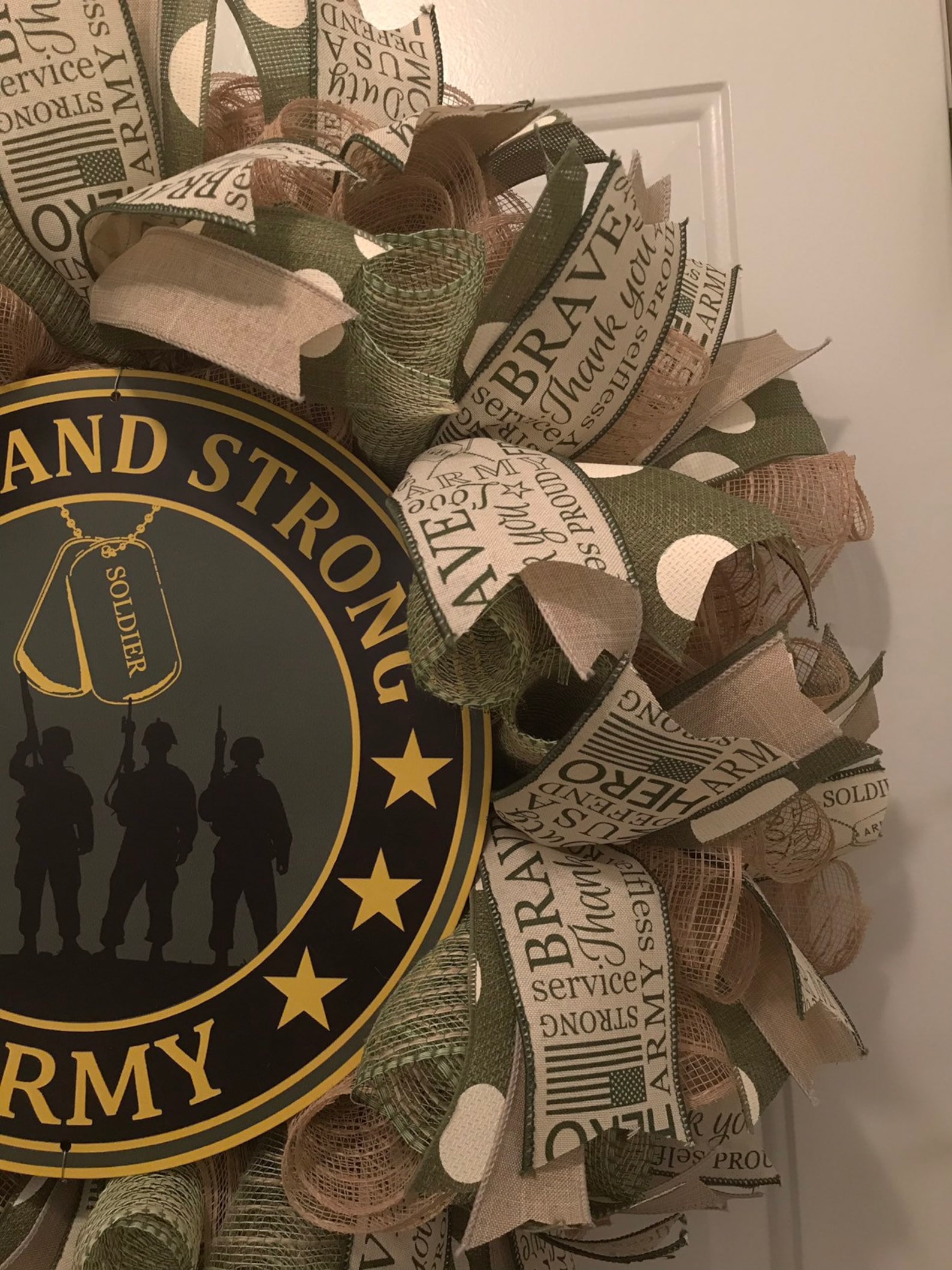 Army Wreath Military Patriotic Wreath Burlap Camo Veteran | Etsy
