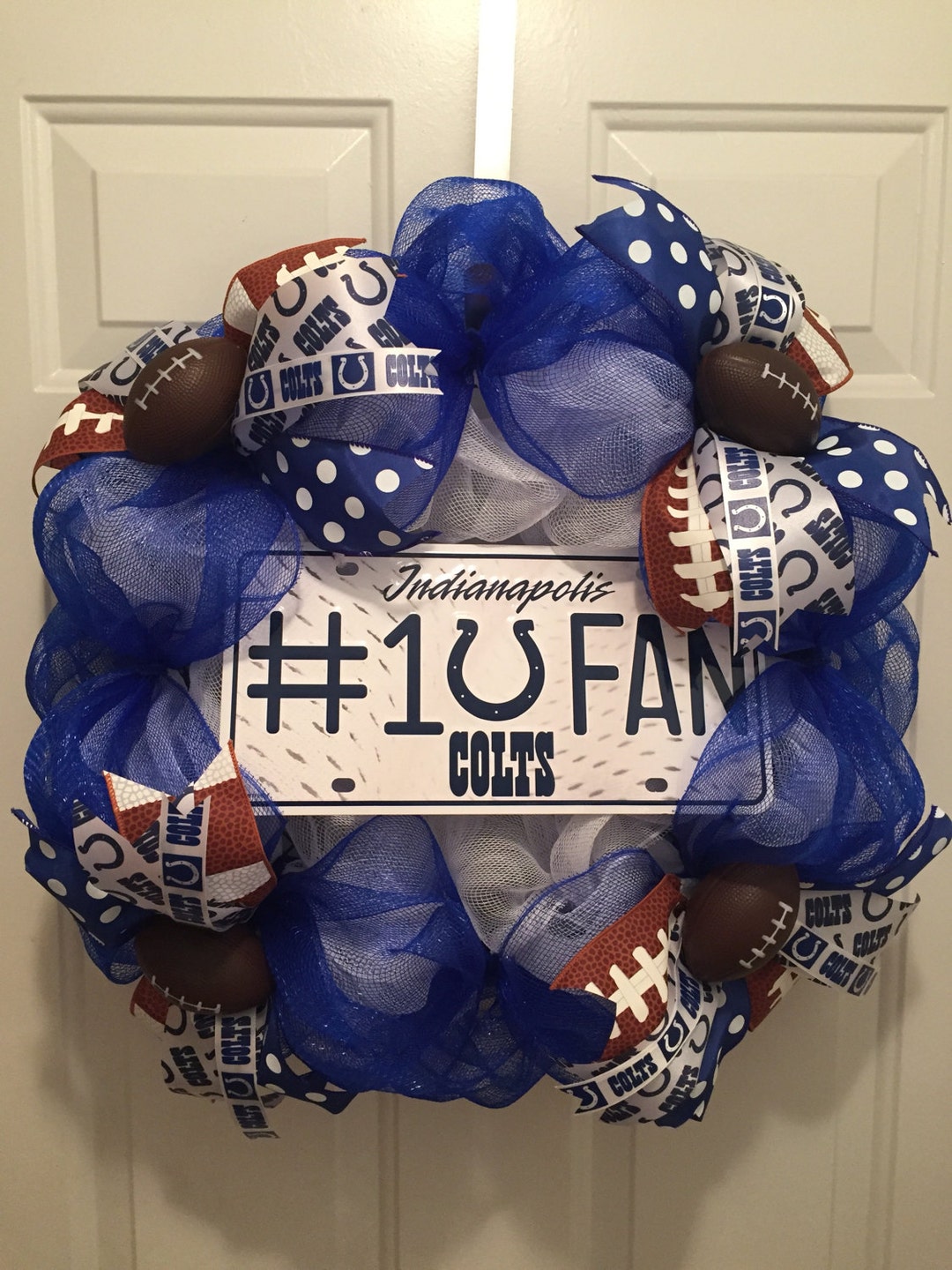 Indianapolis Colts Wreath, NFL Wreath, Deco Mesh Wreath, Colts Decor ...