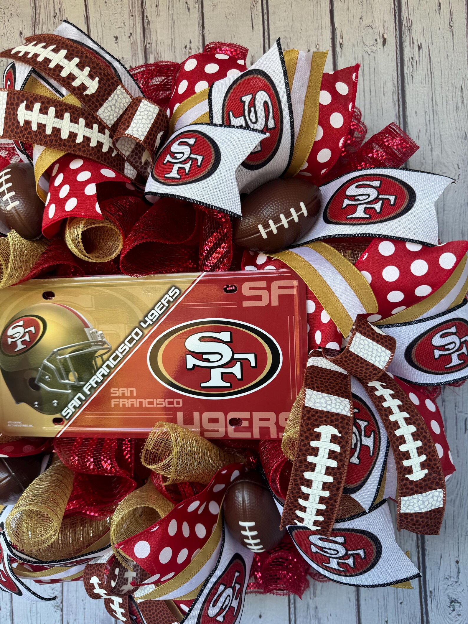 San Francisco 49ers Wreath, Red and Gold 49ers Collector, NFL Wreath ...