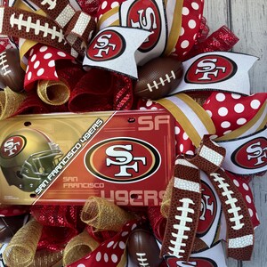 San Francisco 49ers Wreath, Red and Gold 49ers Collector, NFL Wreath ...