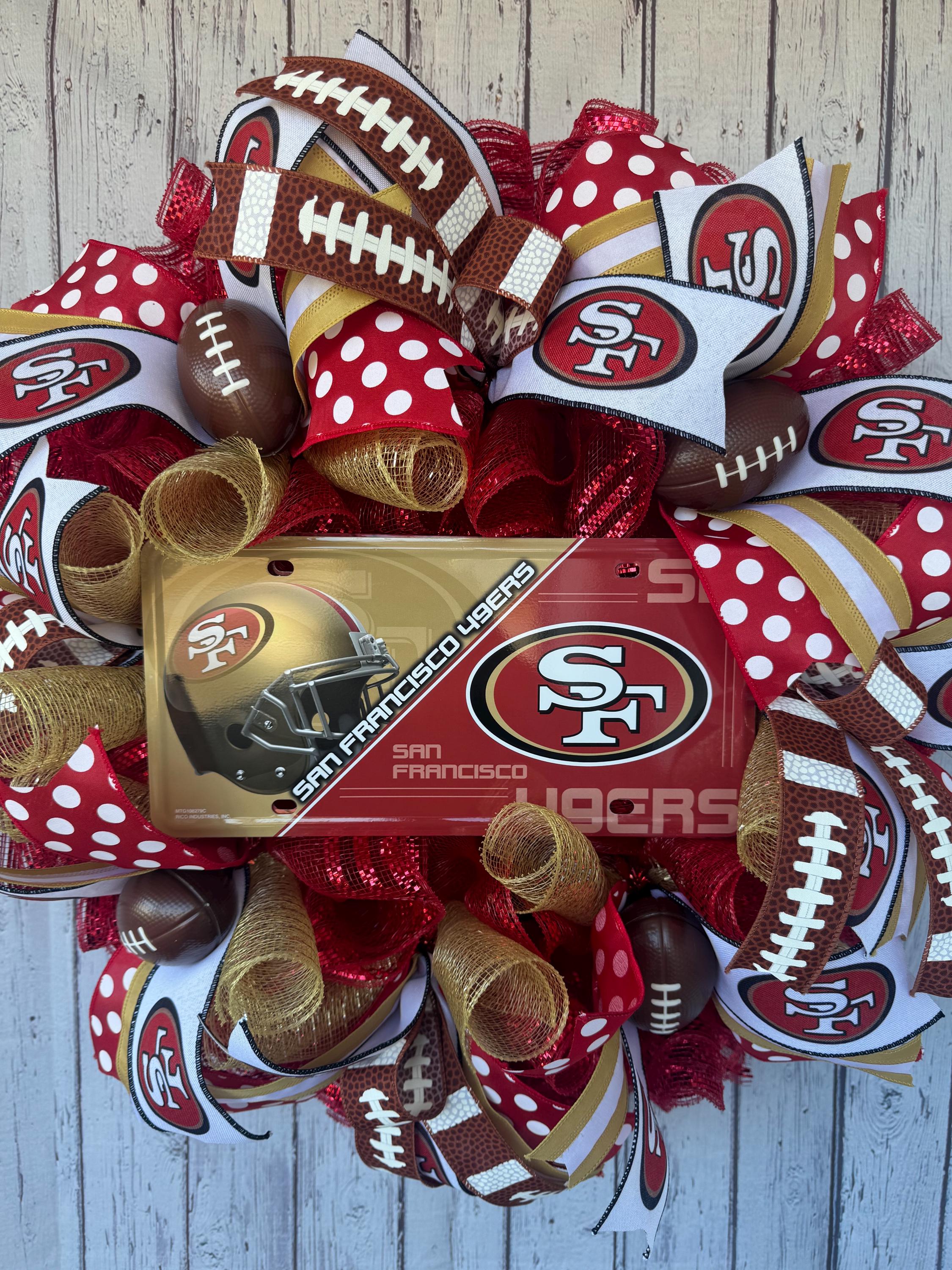 San Francisco 49ers Wreath, Red and Gold 49ers Collector, NFL Wreath ...