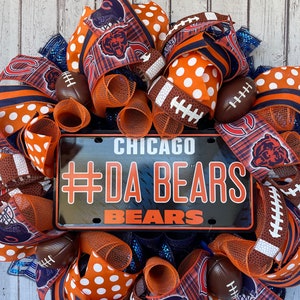 Chicago Bears Wreath, Chicago Bears, NFL Wreath, Deco Mesh Wreath ...