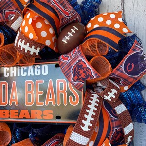 Chicago Bears Wreath, Chicago Bears, NFL Wreath, Deco Mesh Wreath ...