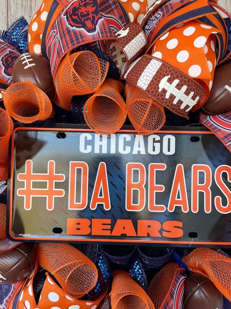 Chicago Bears Wreath, Chicago Bears, NFL Wreath, Deco Mesh Wreath ...