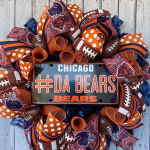 Chicago Bears Wreath, Chicago Bears, NFL Wreath, Deco Mesh Wreath ...