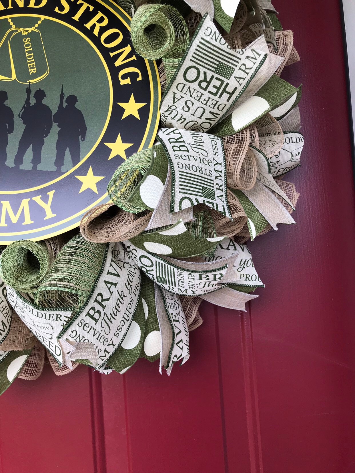 Army Wreath, Military, Patriotic Wreath, Burlap, Camo, Veteran Gift ...