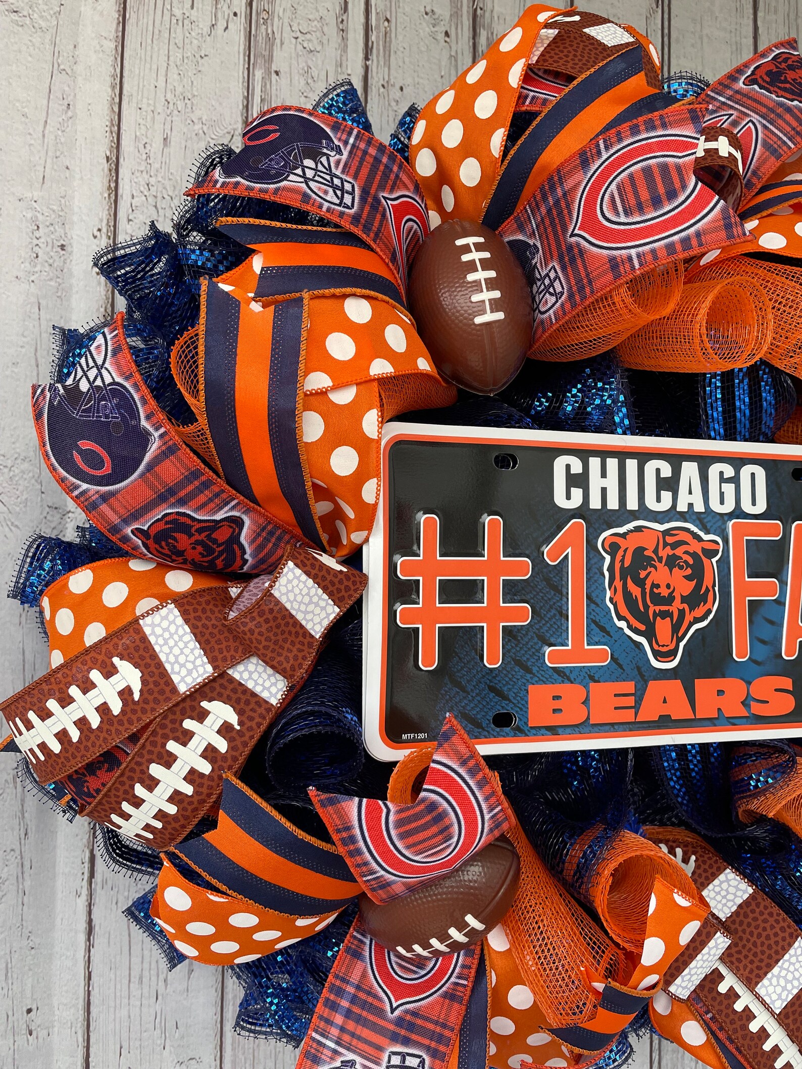 Chicago Bears Wreath, Chicago Bears, NFL Wreath, Deco Mesh Wreath ...