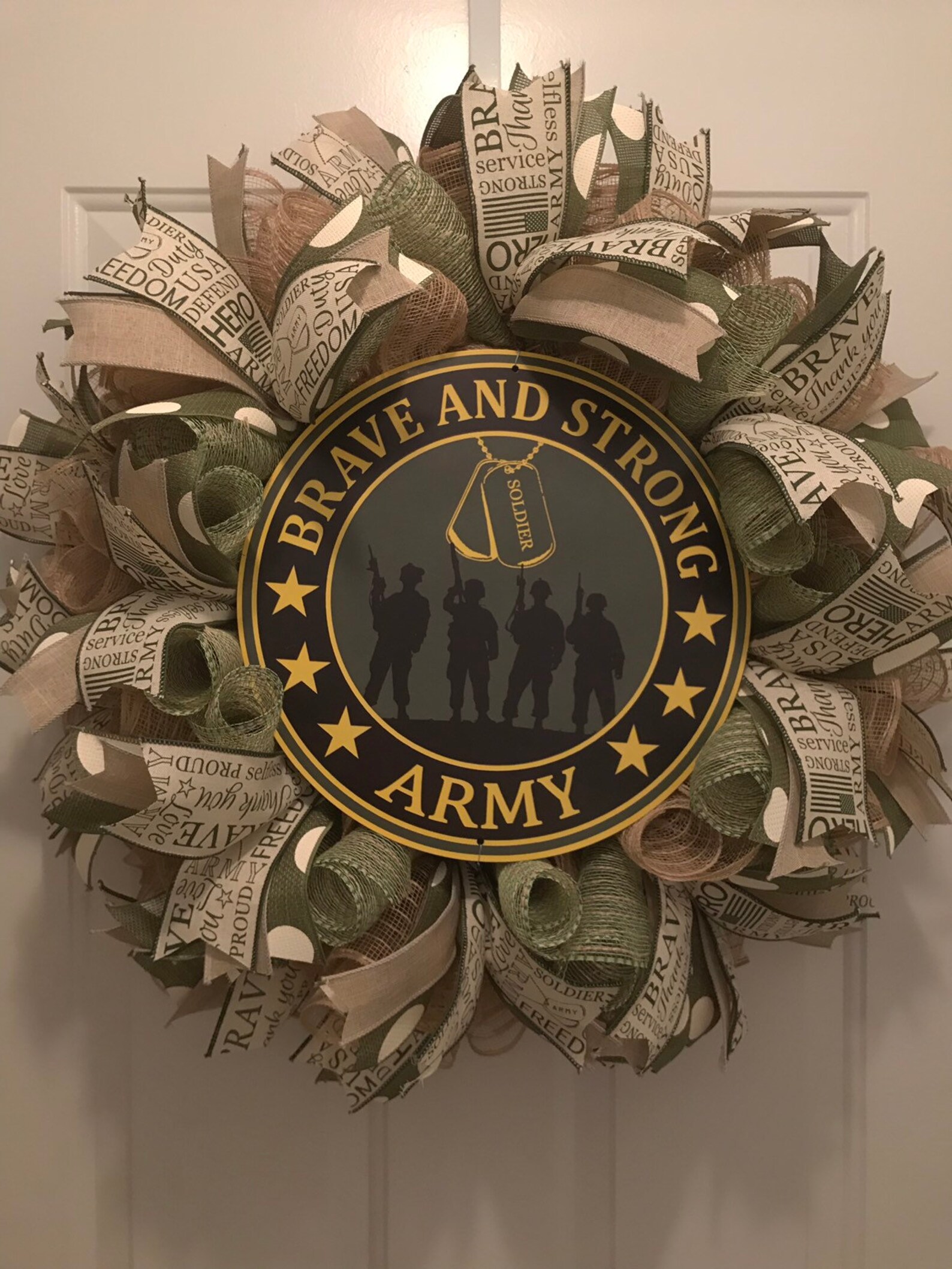 Army Wreath Military Patriotic Wreath Burlap Camo Veteran | Etsy
