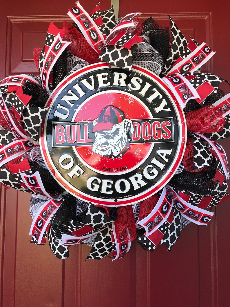 University of Georgia Wreath UGA Georgia Bulldog Wreath | Etsy