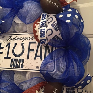 Indianapolis Colts Wreath, NFL Wreath, Deco Mesh Wreath, Colts Decor ...