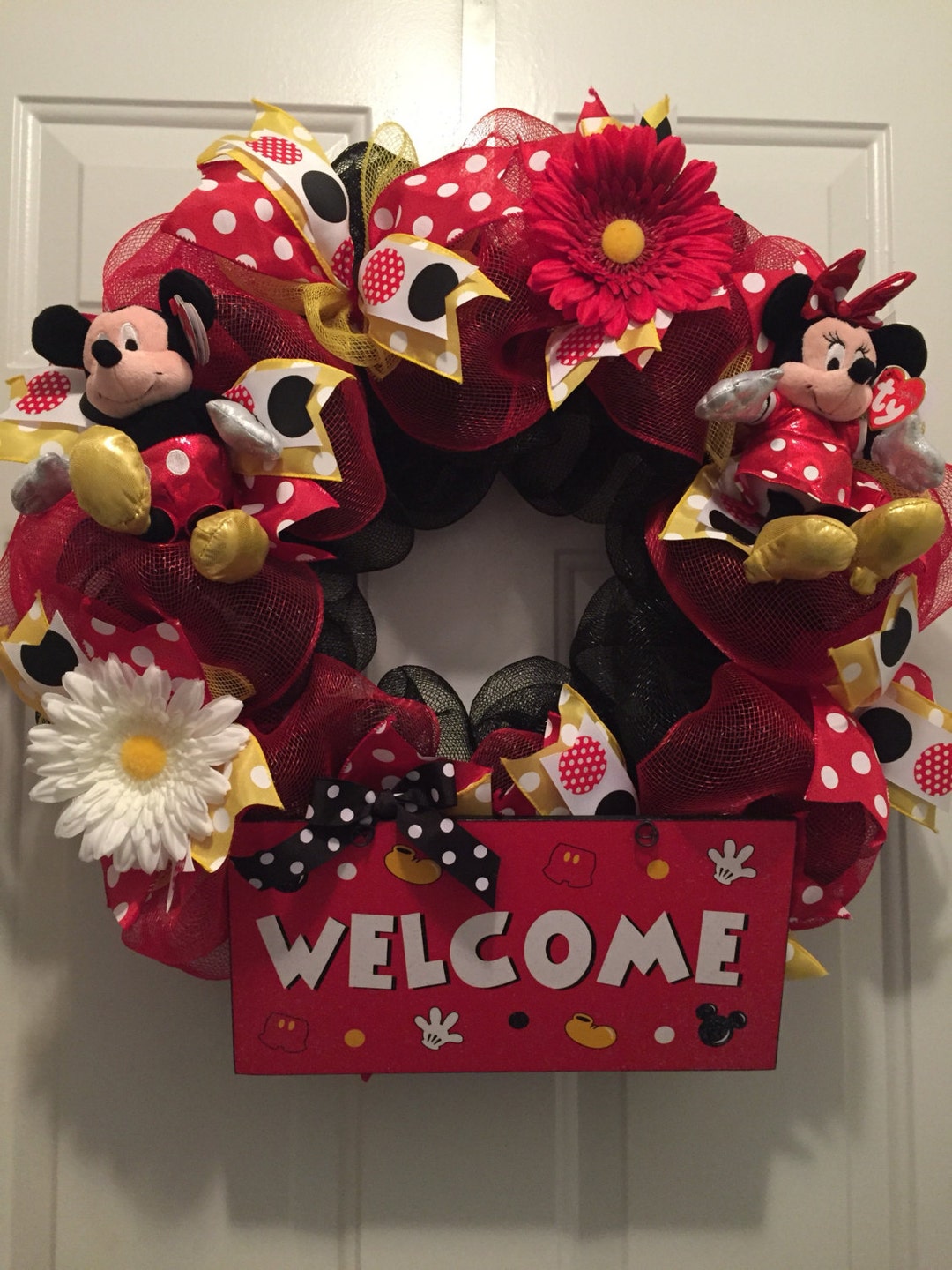 Disney Wreath Mickey Mouse Wreath Minnie Mouse Disney - Etsy