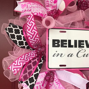 Breast Cancer Awareness Wreath, Pink Wreath, Awareness Ribbon, Cancer ...