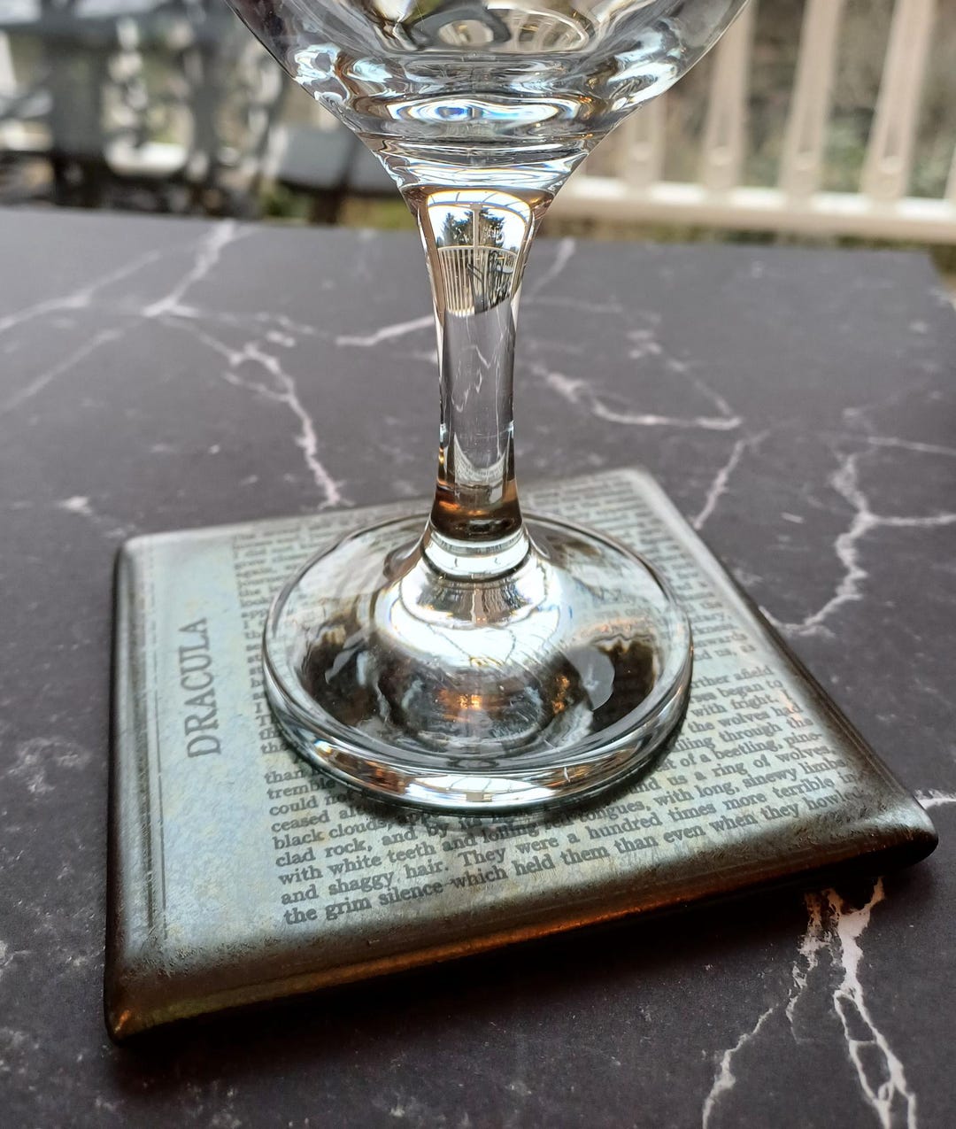 Dracula Coaster, Fused Glass With Text From the Bram Stoker Classic ...