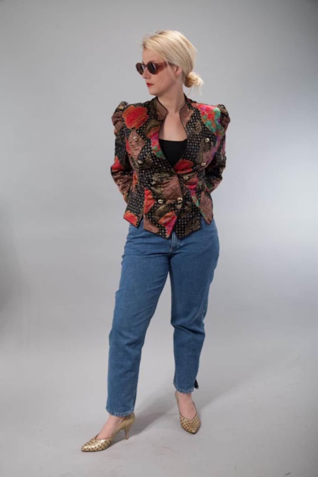 Basler Vintage Quilted Jacket M/L Pure Silk 80s Style - Etsy