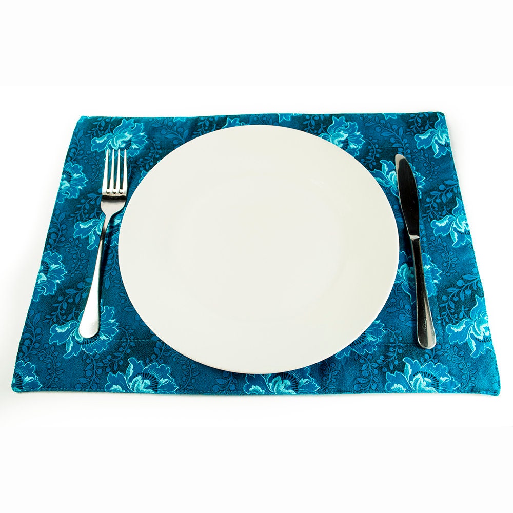 Floral Blue Shweshwe Placemats/blue Shweshwe Table Mats/african Print ...