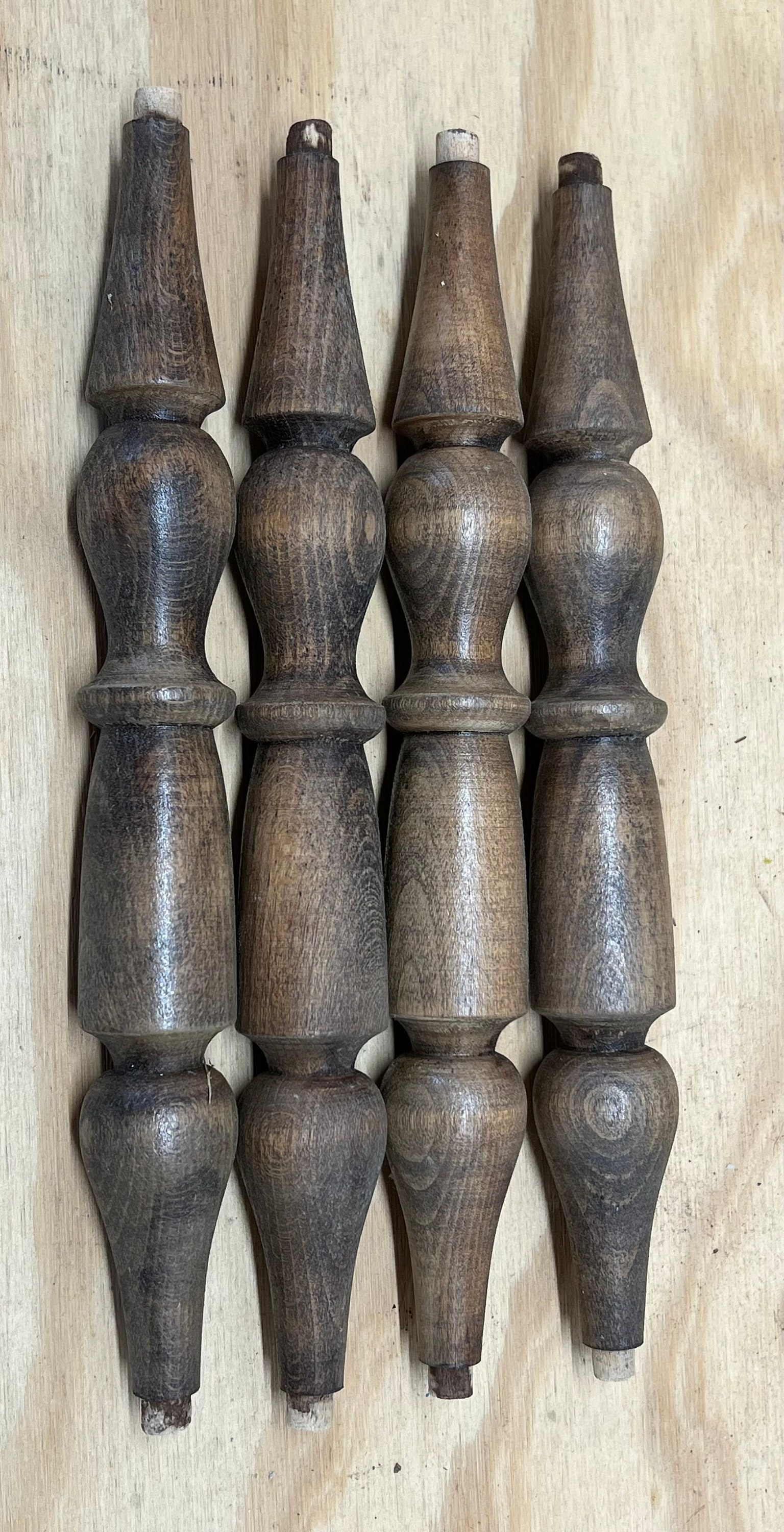 Vintage Turned Hardwood Short Spindles, Architectural Salvage, Price is ...