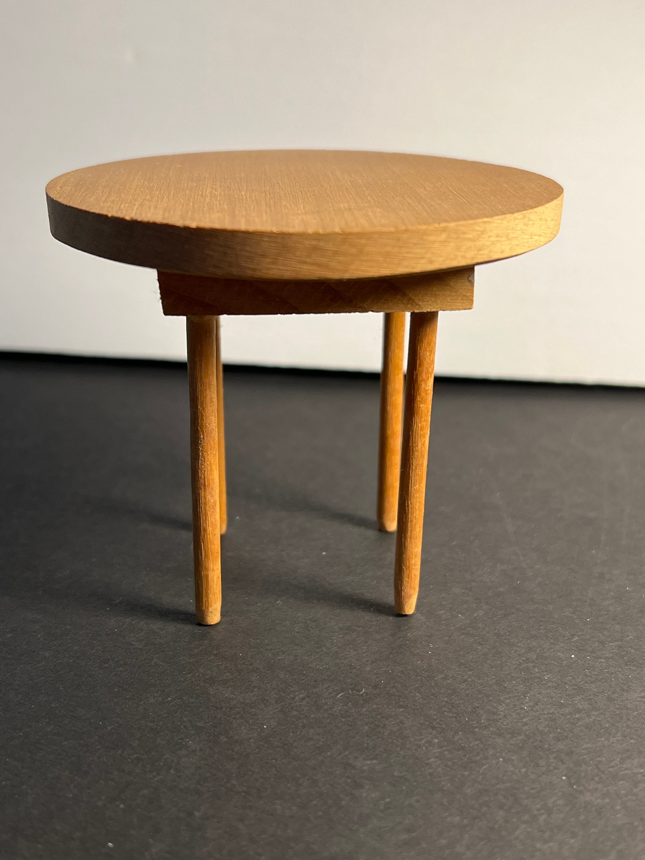 Round Table, Miniature Furniture, Dollhouse, Unfinished, NOS Made in ...