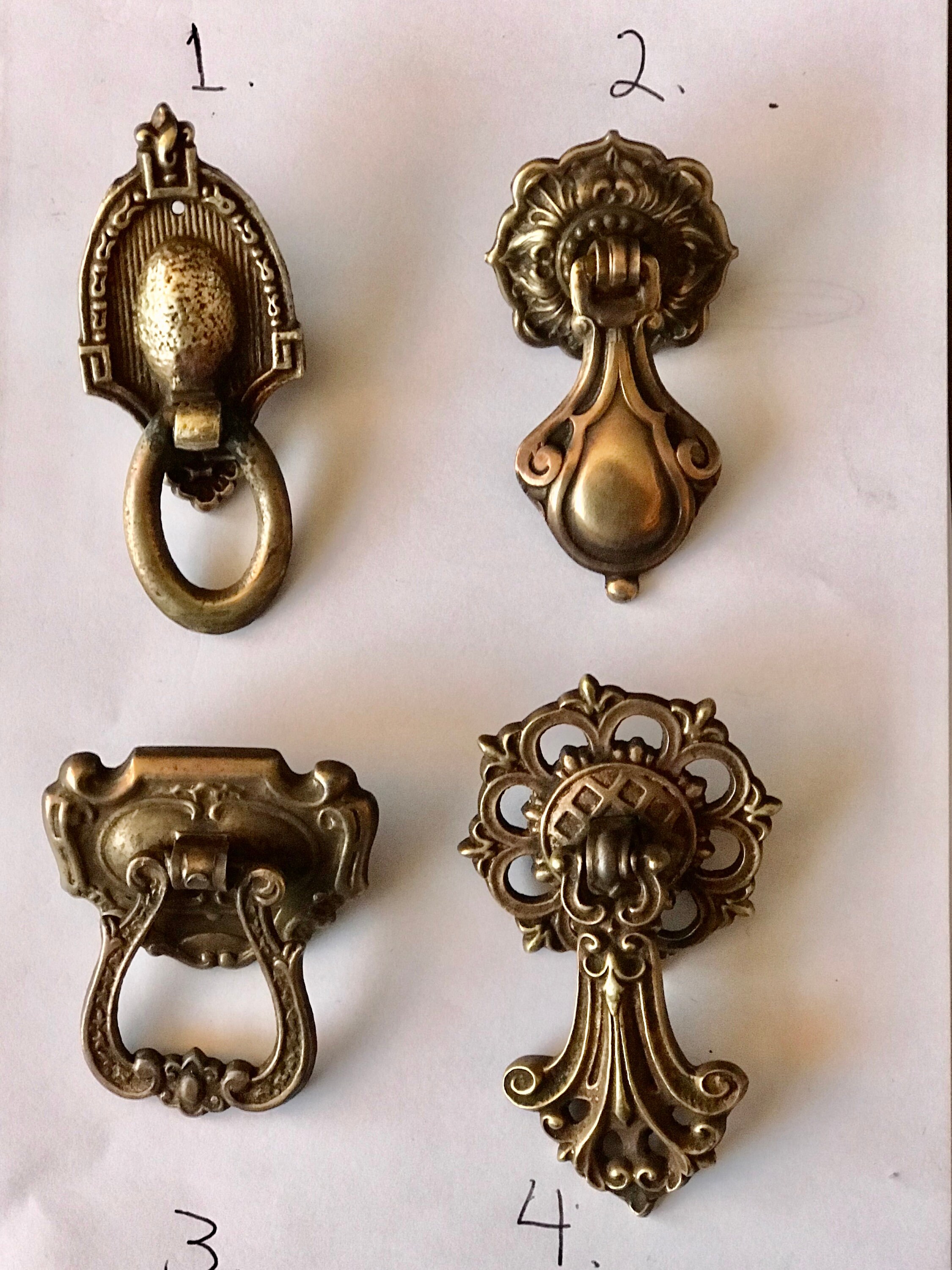 Large Ring Pulls, Solid Brass, Vintage 1800's Your Choice - Etsy
