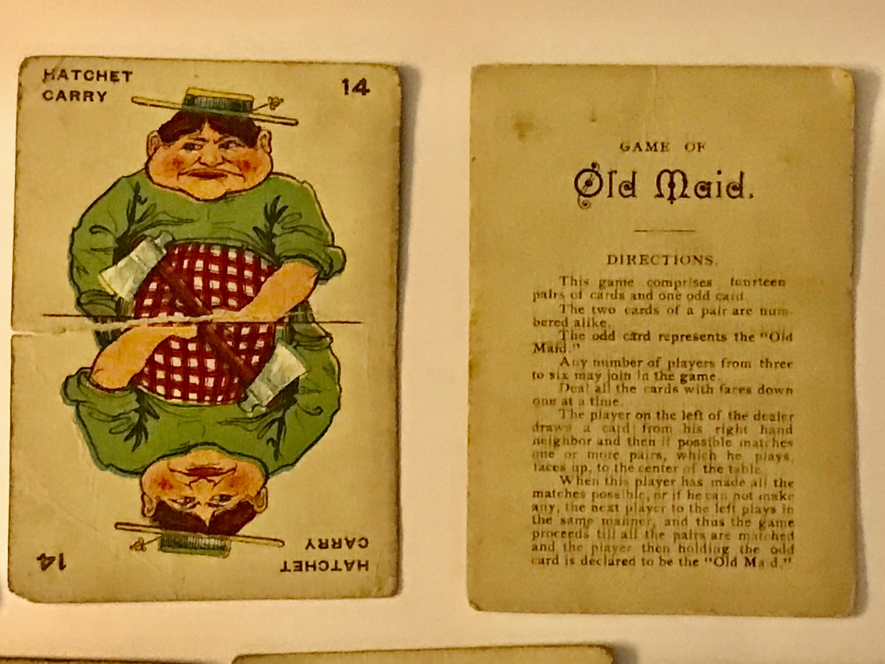 Vintage Old Maid Card Game Nice Color and Odd Figures - Etsy