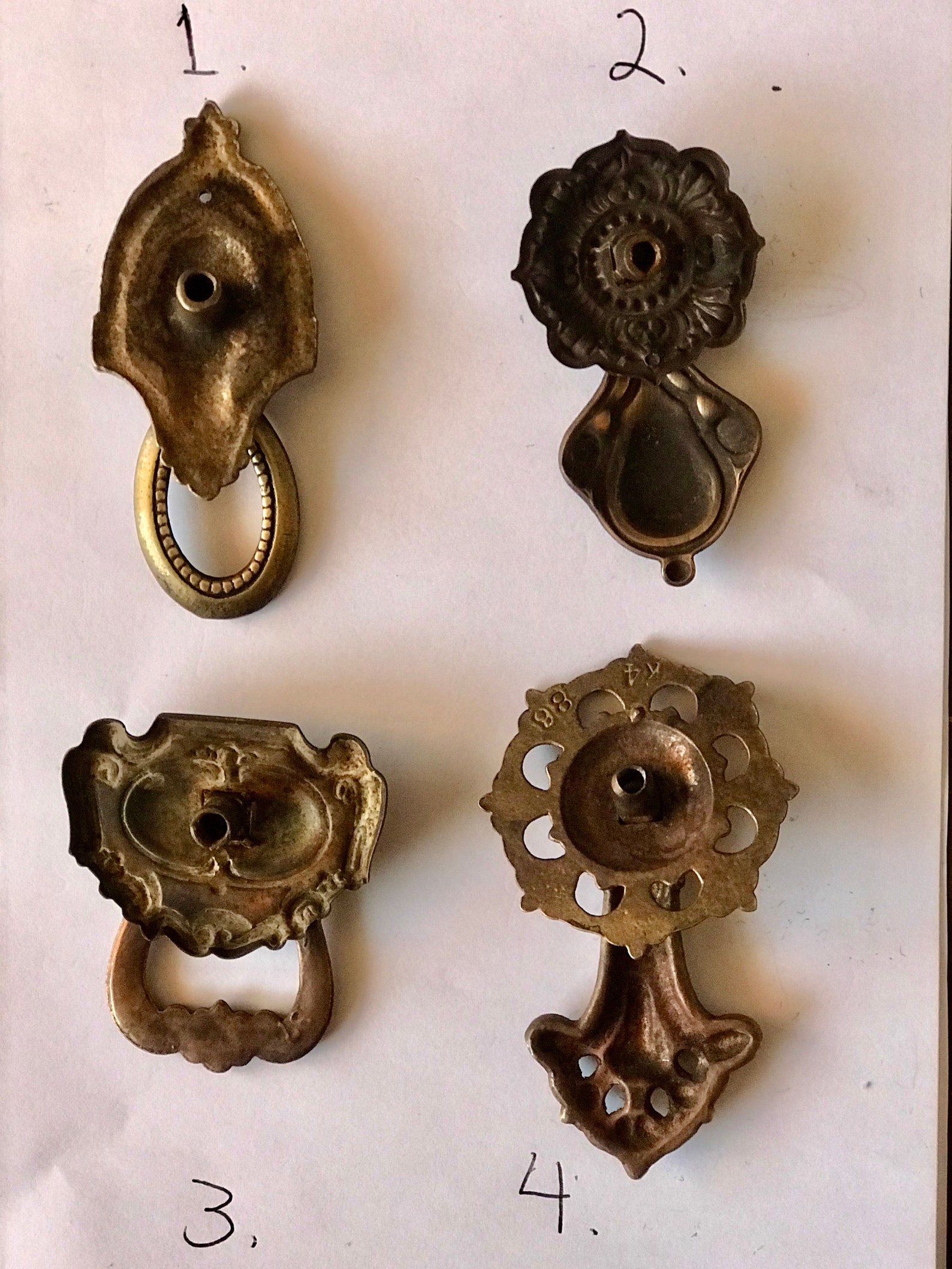 Large Ring Pulls, Solid Brass, Vintage 1800's Your Choice - Etsy