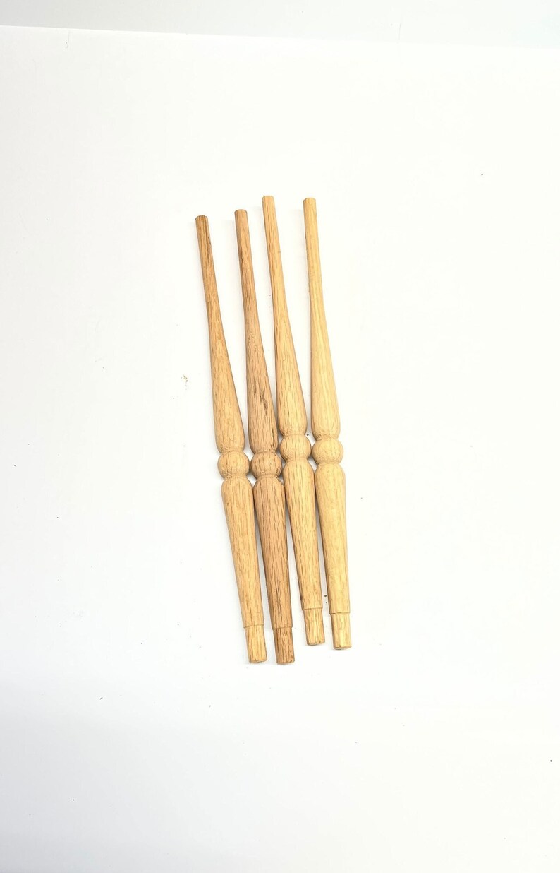 Oak Spindles, 14 1/2", NOS Hand Turned, Unfinished White Oak Hardwood ...