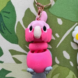 3D Printed Cockatoo Keychains. Choose From Moluccan, Sulfer-crested, Citron, Umbrella, Goffin ...