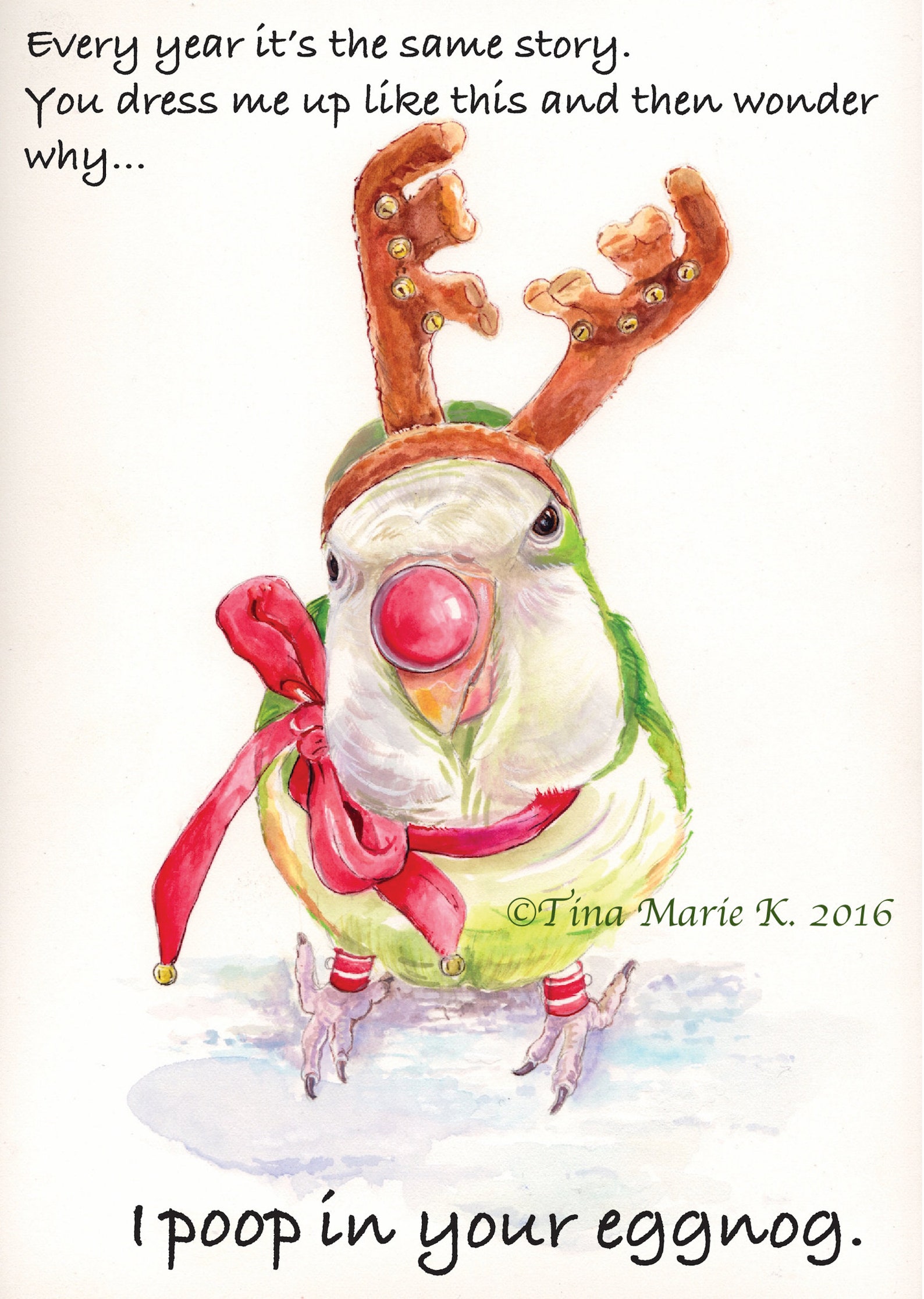 12pk Variety Parrot Themed Holiday Cards original Artwork - Etsy