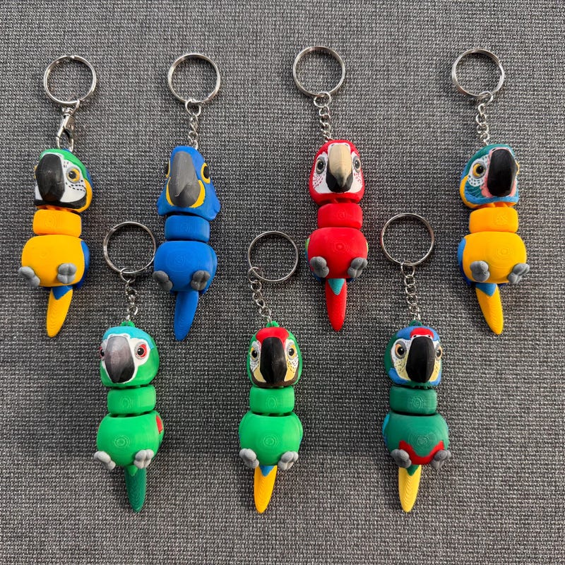 Bird Parrot Keychain - Etsy
