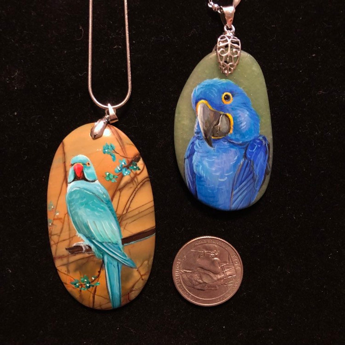 Hand Painted Necklace Pendants- Choose From 10 Designs - Etsy