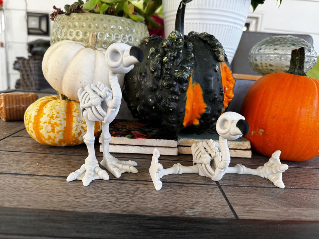Skeleton Flamingo!! 3D Printed Figures: Articulated Halloween Decor - Etsy