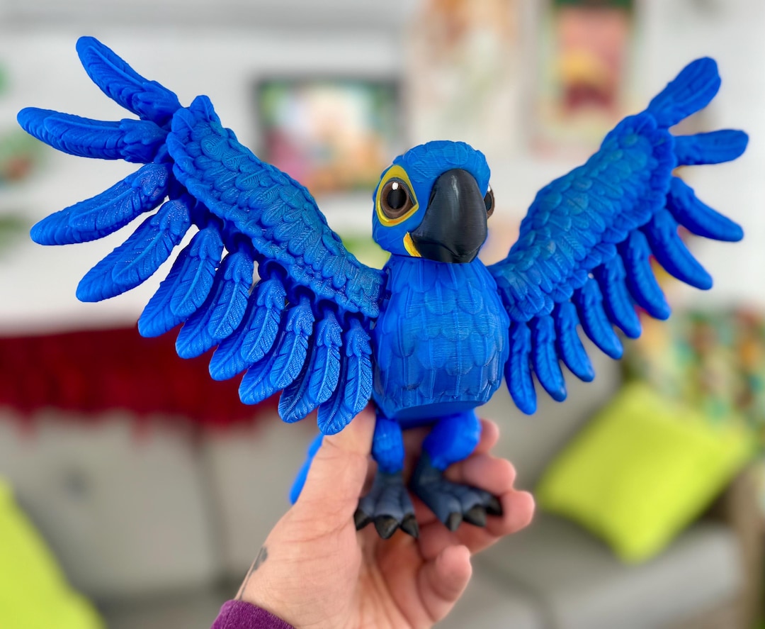 Hyacinth Macaw - Articulated 3D Model With Hand Painted Details. - Etsy