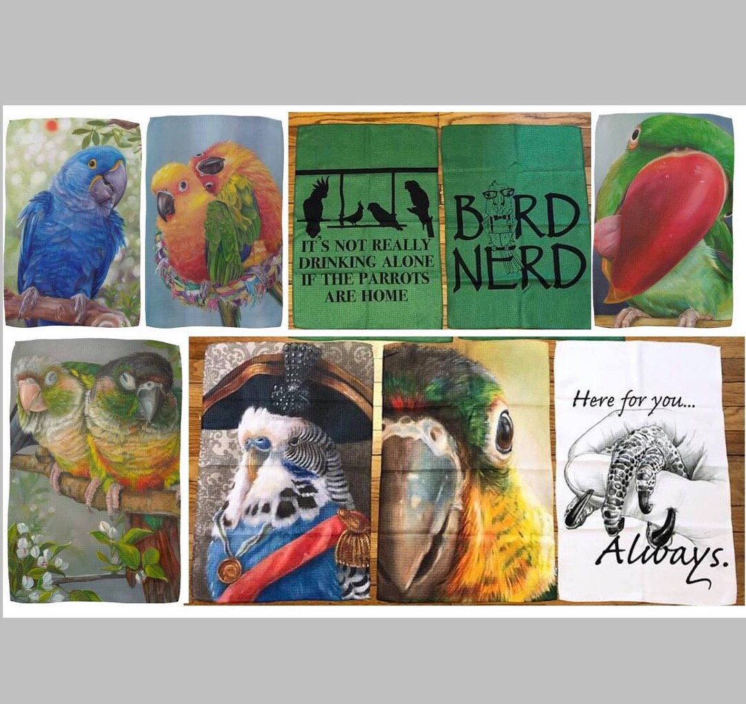 Parrot Dish Towels! Choose From One of 11 Designs! - Etsy