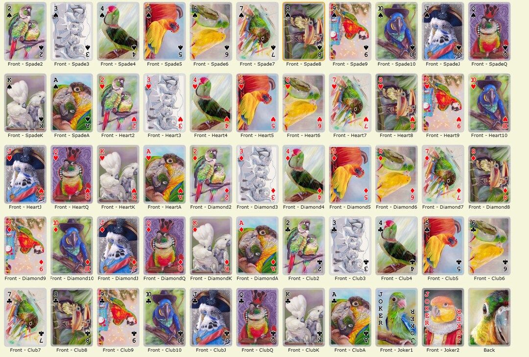 Playing Cards - SERIES 3 Parrots- Original Artwork - Etsy