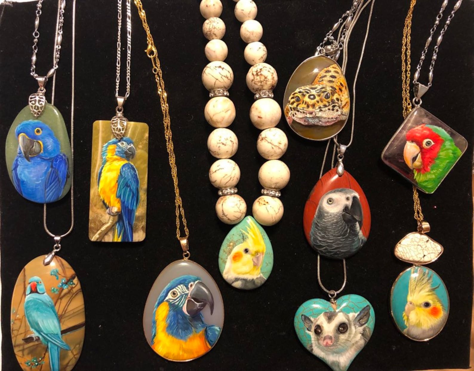 Hand Painted Necklace Pendants- Choose From 10 Designs - Etsy
