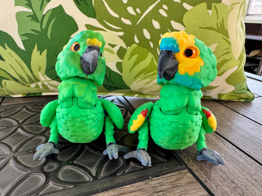 Amazon Parrot - Articulated 3D Model With Hand Painted Details. Choose From Blue-fronted, DYH or ...