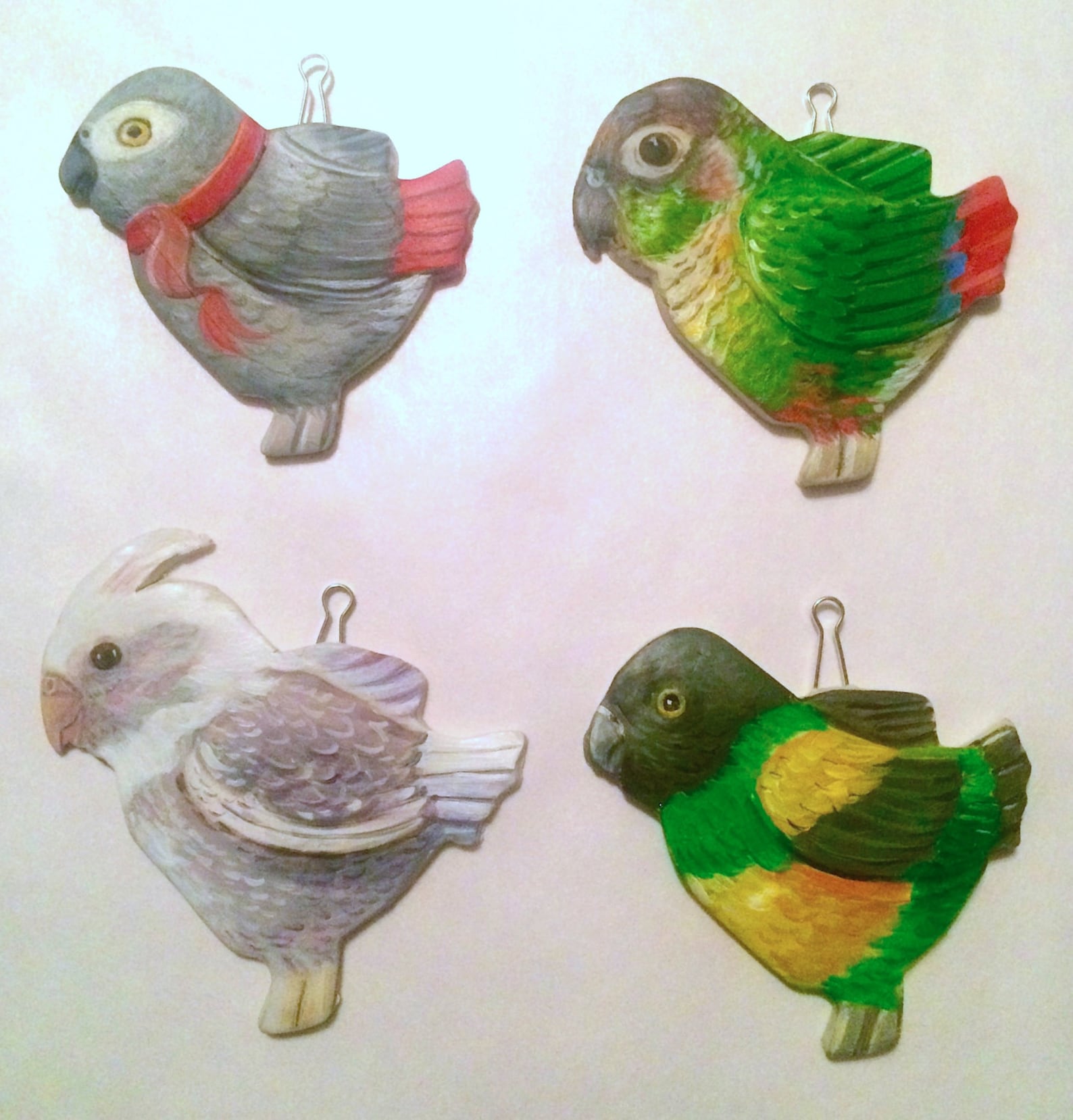 Custom Hand-painted Parrot Polymer Clay Ornament - Etsy