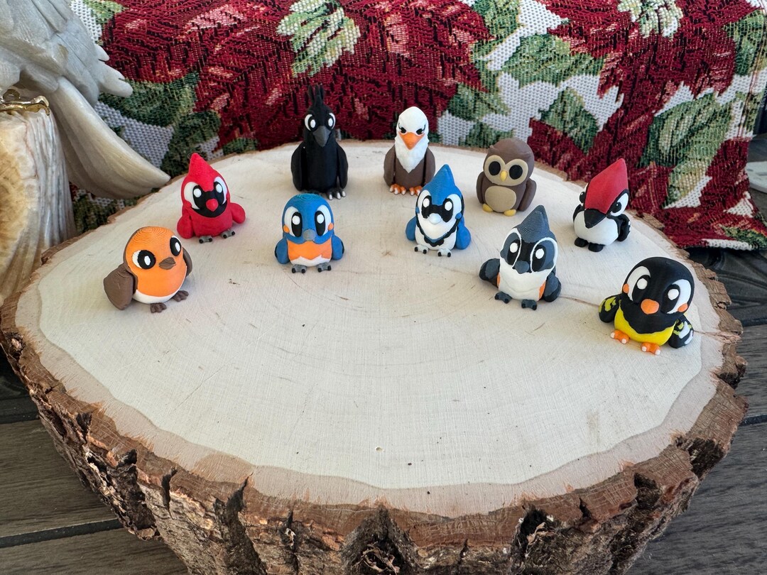 3D Printed Native Bird Minis! Cardinal, Bluebird, Crow, Blue Jay, Eagle ...