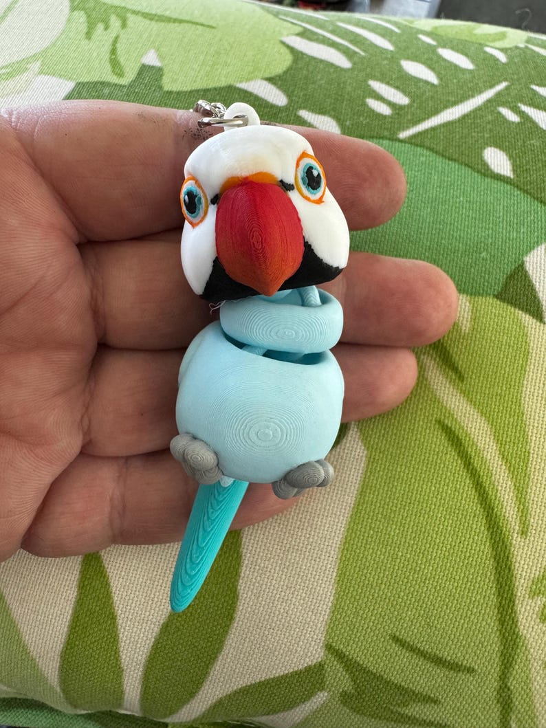 3D Printed Ringneck Parrot Keychains. Choose From Blue, Green, Violet ...