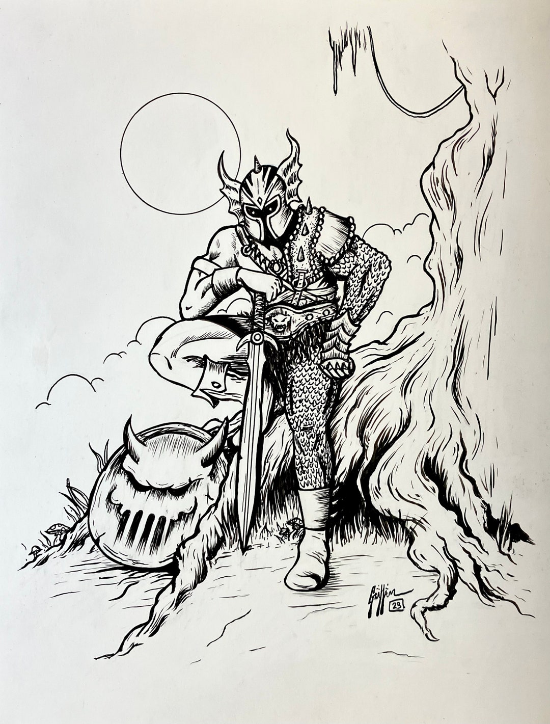 Warduke, Dnd, Pen and Ink, Original Art - Etsy