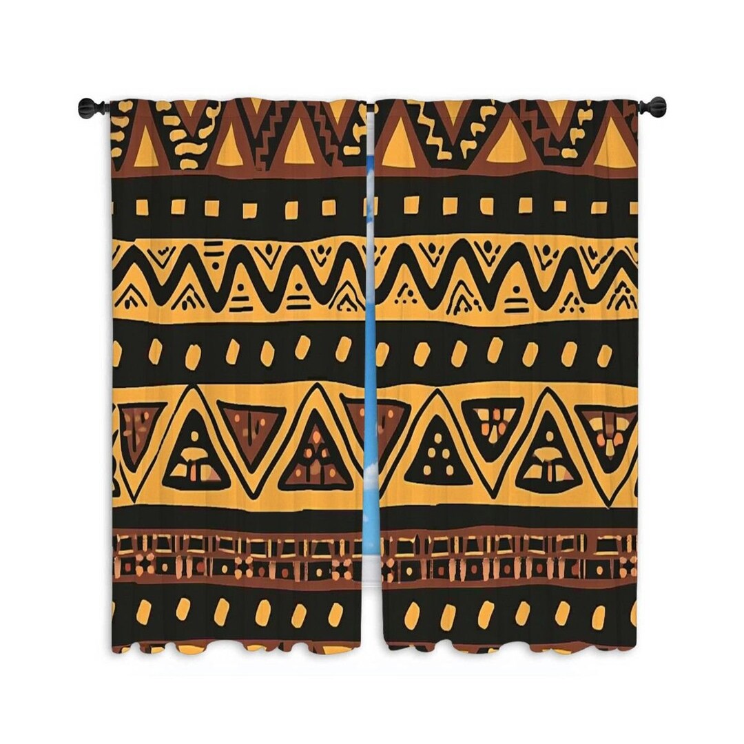African Curtains African Curtains and Drapes Brown Curtains Customized ...