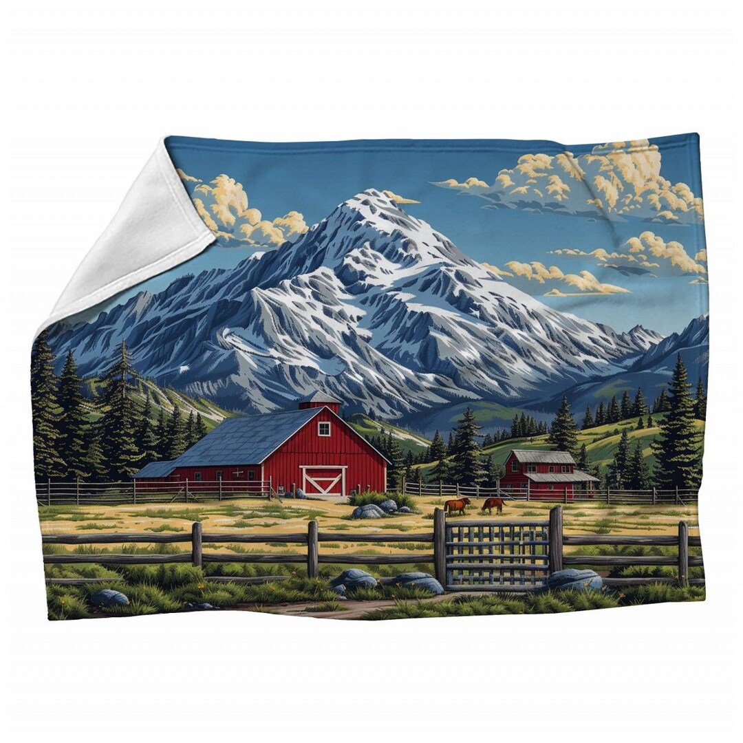 Mountain Blanket, Nature Blankets, Scenic Sherpa Blanket, Graphic Throw ...