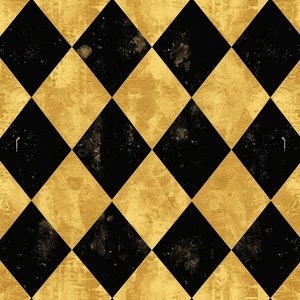 Black and Gold Harlequin Area Rug: Geometric Diamond Pattern - Etsy