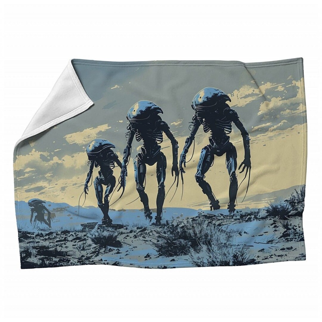 Aliens Blanket, Scifi Blankets, Extraterrestrial Sherpa Blanket ...