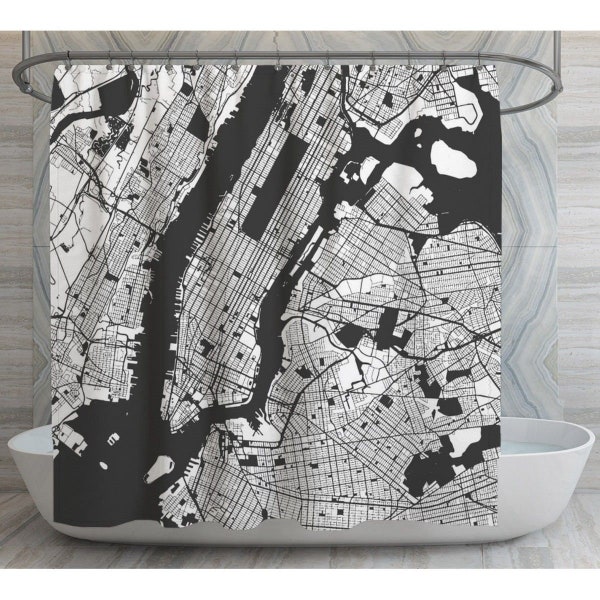 Map Shower Curtain - Etsy
