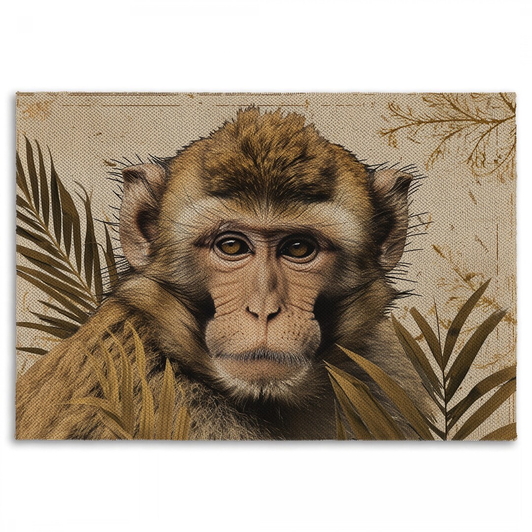 Monkey Rug, Animal Rugs, Tropical Area Rug, Natural Living Room Rugs ...