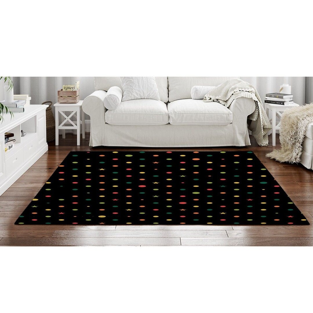 Rainbow Polka Dot With Stars Rug Rainbow Colored Area Rugs Rainbow Hues ...